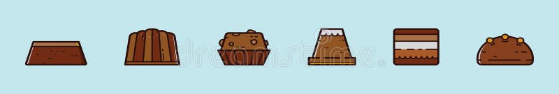 Set of Chocolate Cartoon Icon Design Template with Various Models ...