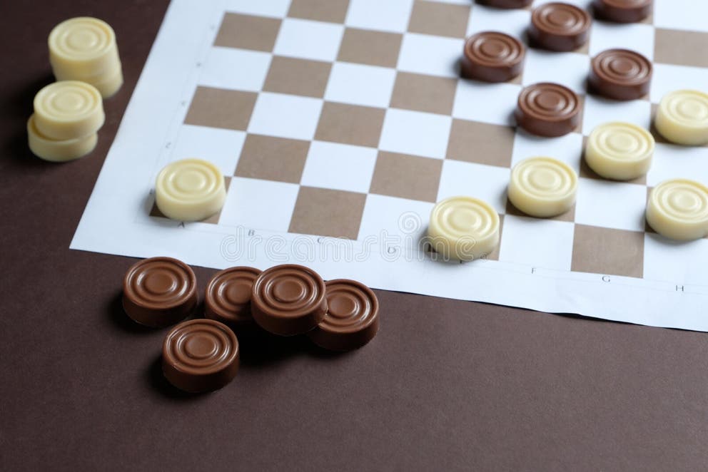 Set of a Chocolate Checkers Stock Photo - Image of brown, checkers ...