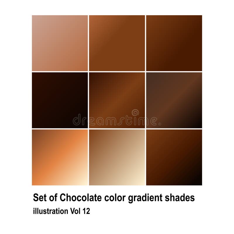 Set of Chocolate Color Gradient Shades Illustration Vol 12 Stock Vector ...