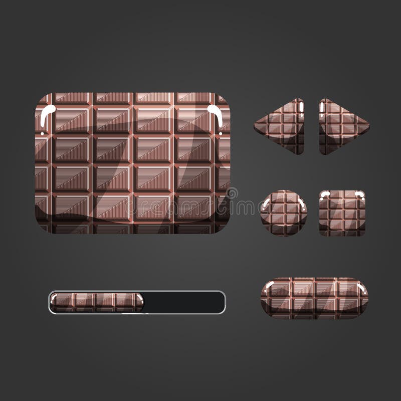 Set of Chocolate Different Buttons Stock Vector - Illustration of glass ...