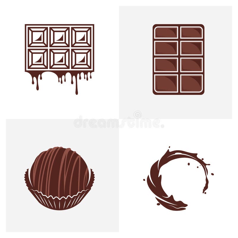 Set of Chocolate Logo Design Vector Illustration, Creative Chocolate ...