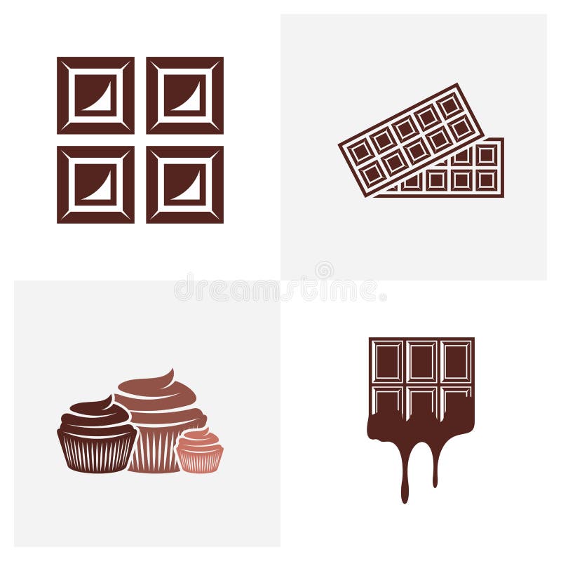 Set of Chocolate Logo Design Vector Illustration, Creative Chocolate ...