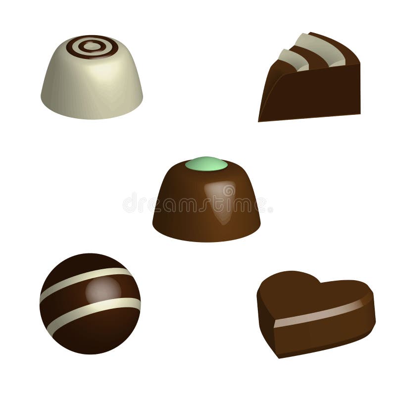 Chocolate pralines stock vector. Illustration of delight - 9720766