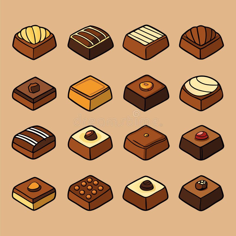 A Set of Chocolate Vector Illustration Stock Vector - Illustration of ...