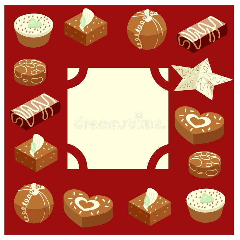 Set of Chocolates, Which Framed the Frame. in the Center There is a ...