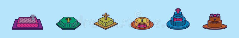 Set of Christian Cartoon Icon Design Template with Various Models ...