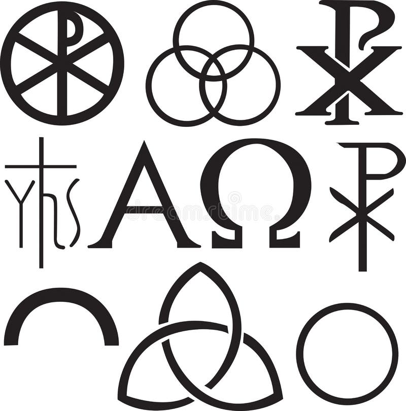 Set of christian symbols stock vector. Illustration of rendering - 14161202