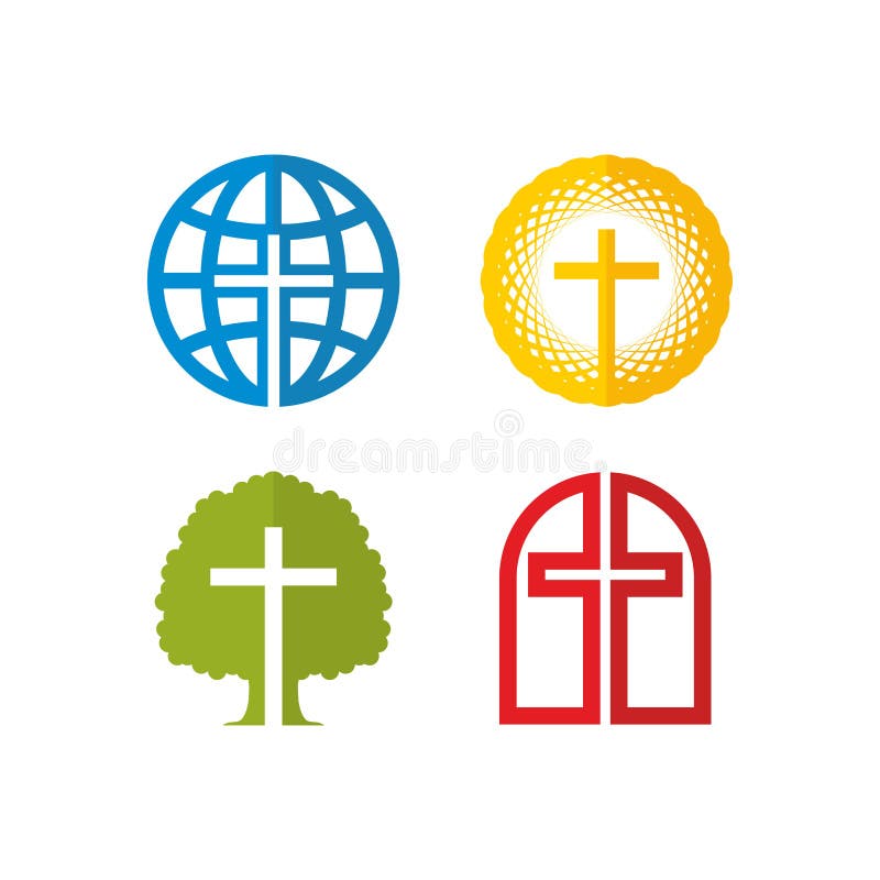 Set of Christian Symbols and Signs Stock Vector - Illustration of hand ...