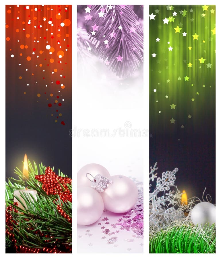Set Christmas banners web stock photo. Image of snowflake - 21910628