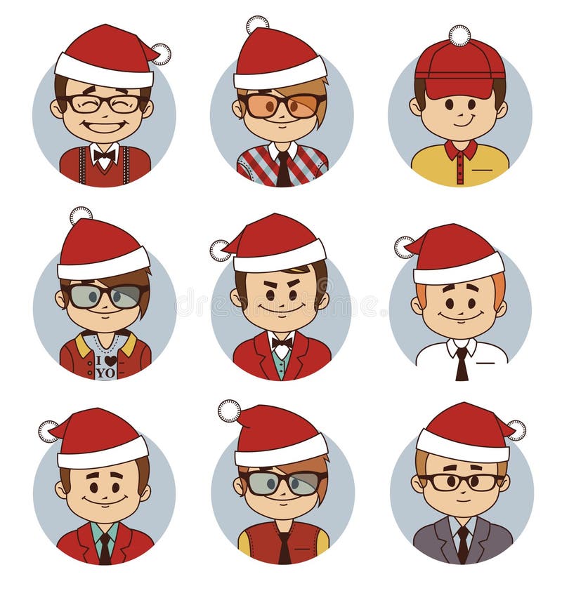 Set of Christmas Business Characters Stock Vector - Illustration of ...