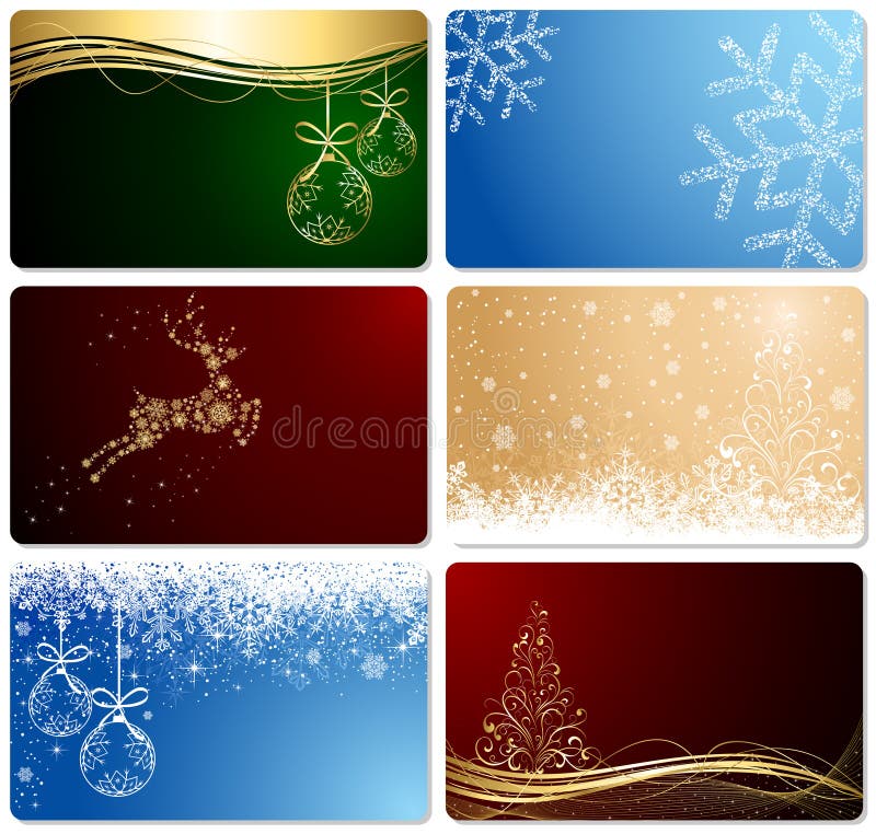 Set of Christmas cards stock vector. Illustration of ornate - 15980604