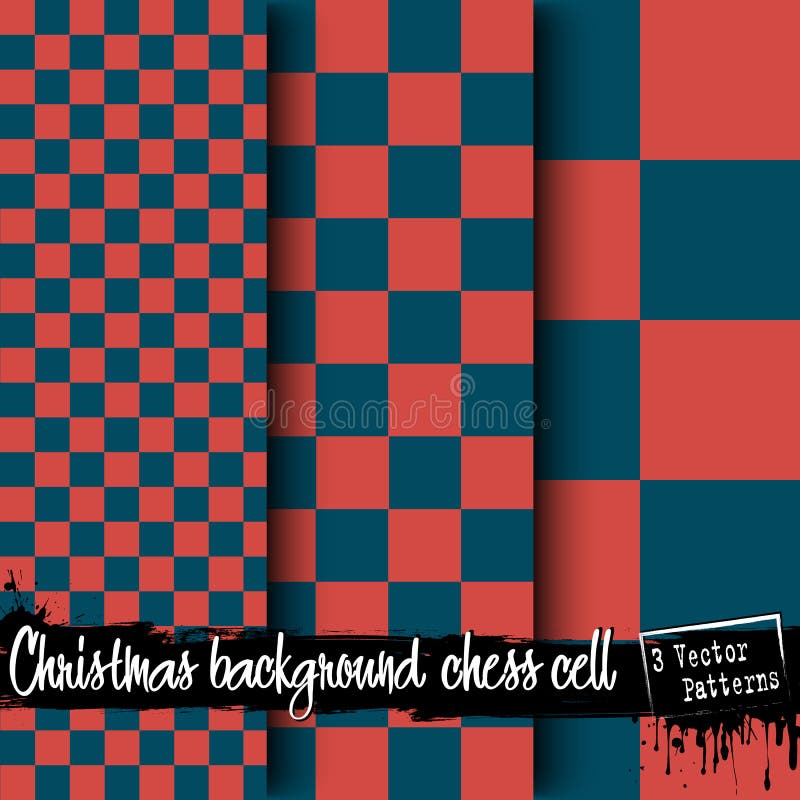 Set of Christmas Chess Cell Backgrounds Stock Vector - Illustration of ...