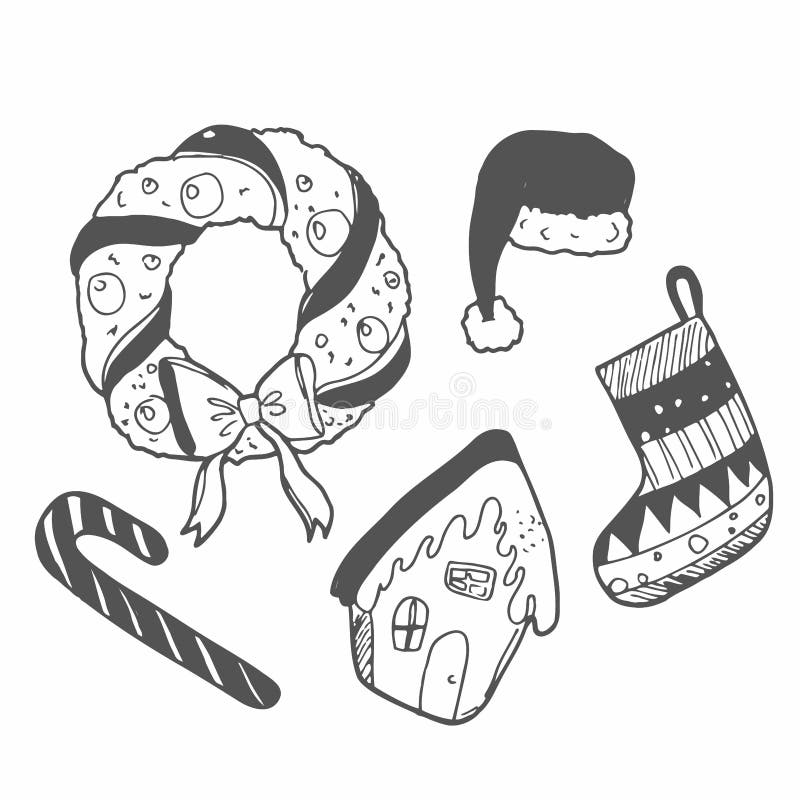 Set of Christmas Design Element in Doodle Style Stock Vector ... Set of Christmas Design Element in Doodle Style Stock Vector ...