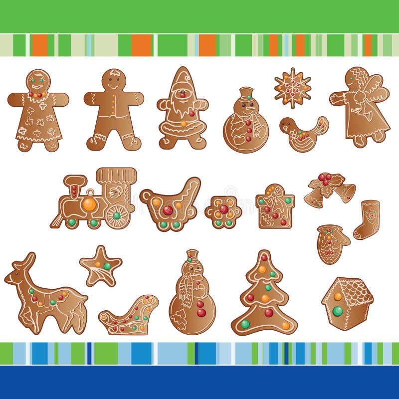 Gingerbread Cookies Cartoon. Stock Vector - Illustration of iced ...