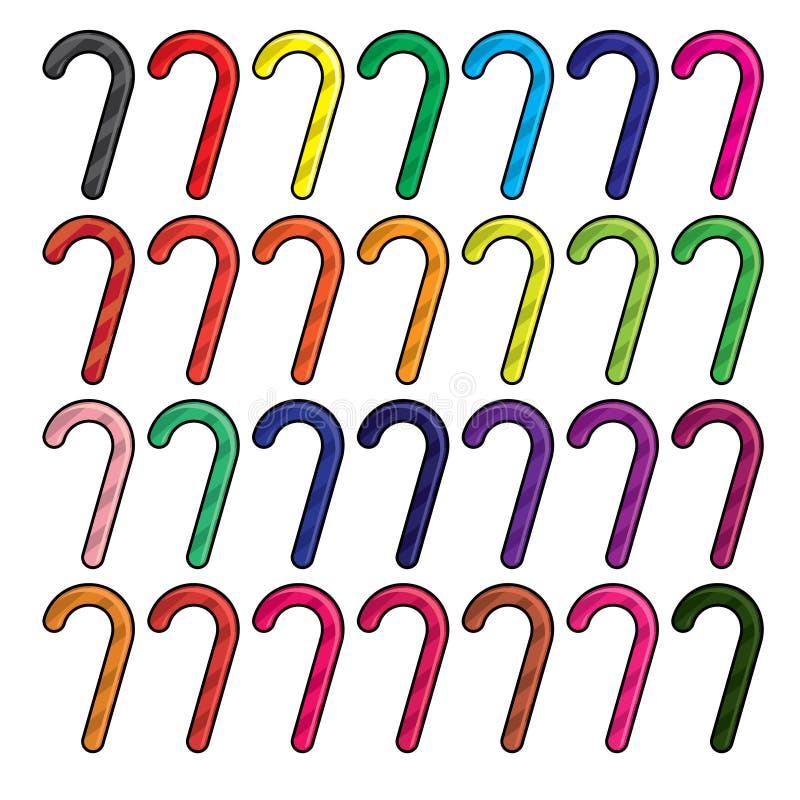 Set of Christmas Icons Candy Stick in a Simplified Stock Vector ...