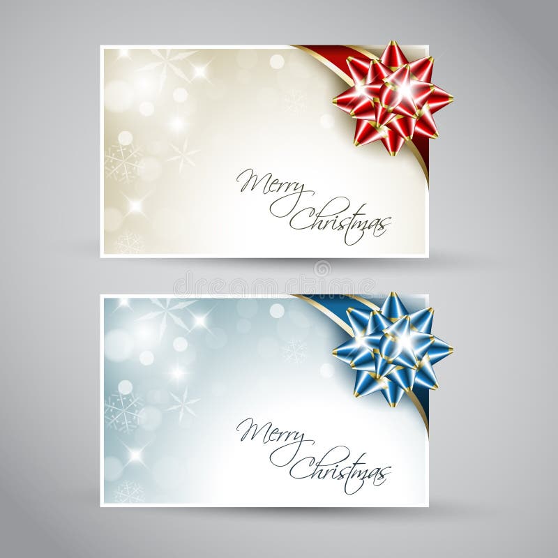 Set of Winter Gift Cards with Reflection. Stock Vector - Illustration ...