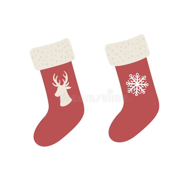 Set of Christmas Red Socks. Stock Vector - Illustration of isolated ...
