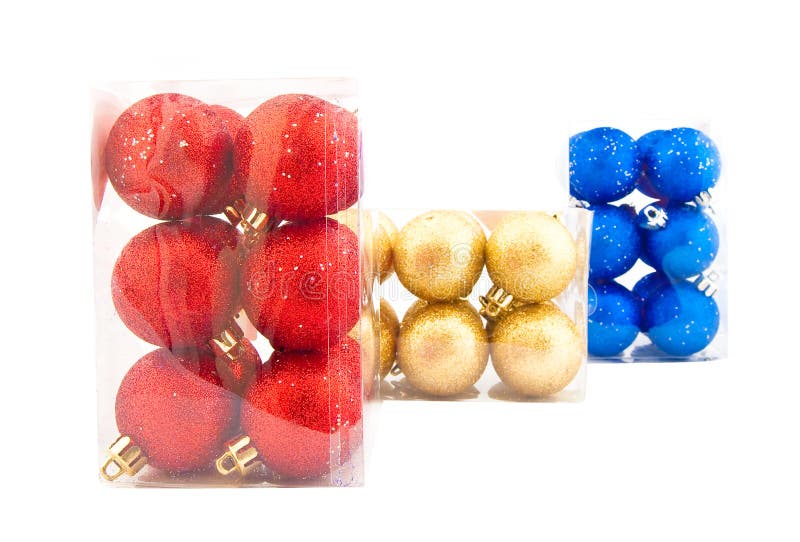 Set Christmas-tree Decorations Stock Image - Image of group, holiday ...