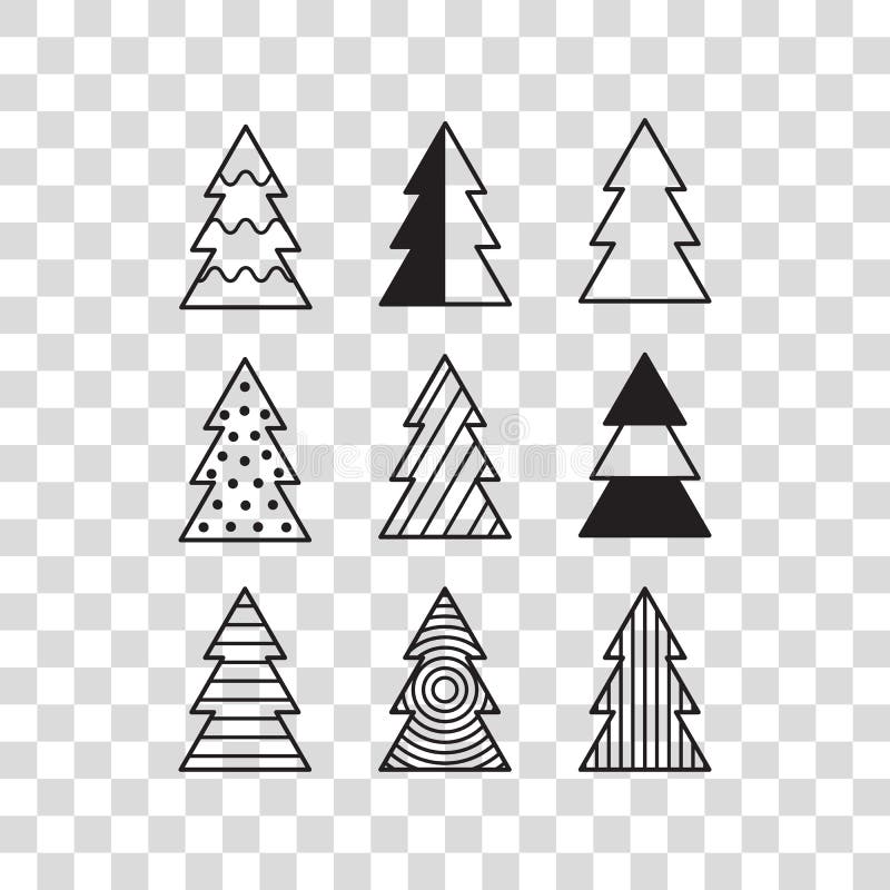 Set of Christmas trees stock vector. Illustration of decoration - 155011346
