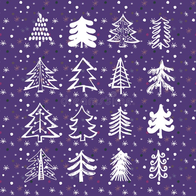 Set of christmas trees4 stock vector. Illustration of brush - 81936466