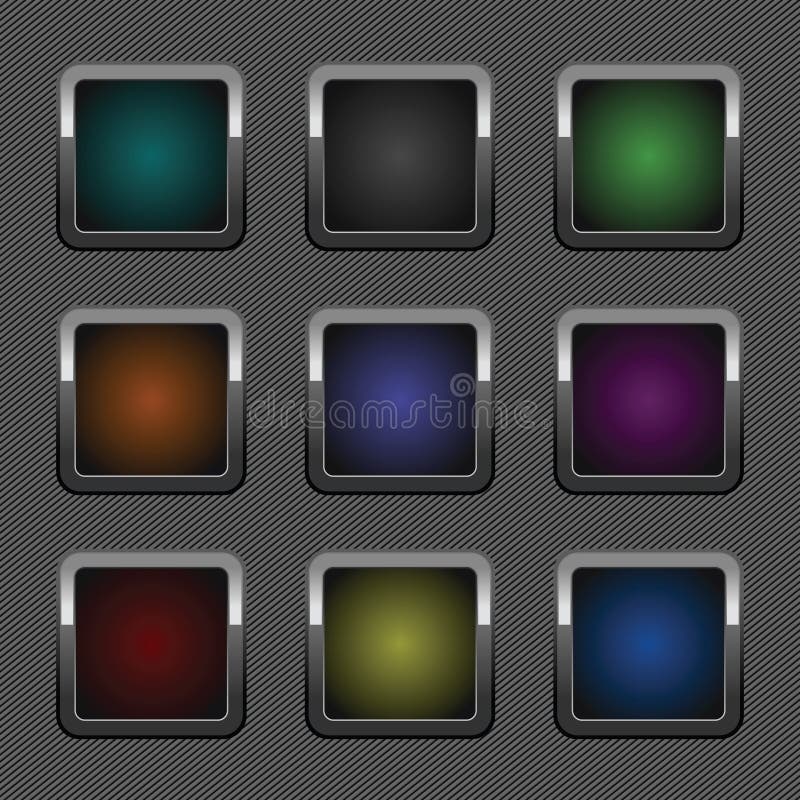 Glossy square buttons stock illustration. Illustration of blue - 25303719