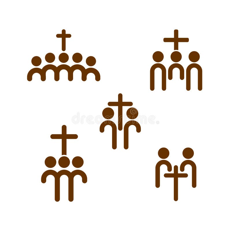 Set of Church Logo. Christian Fellowship Icon. Stock Vector ...