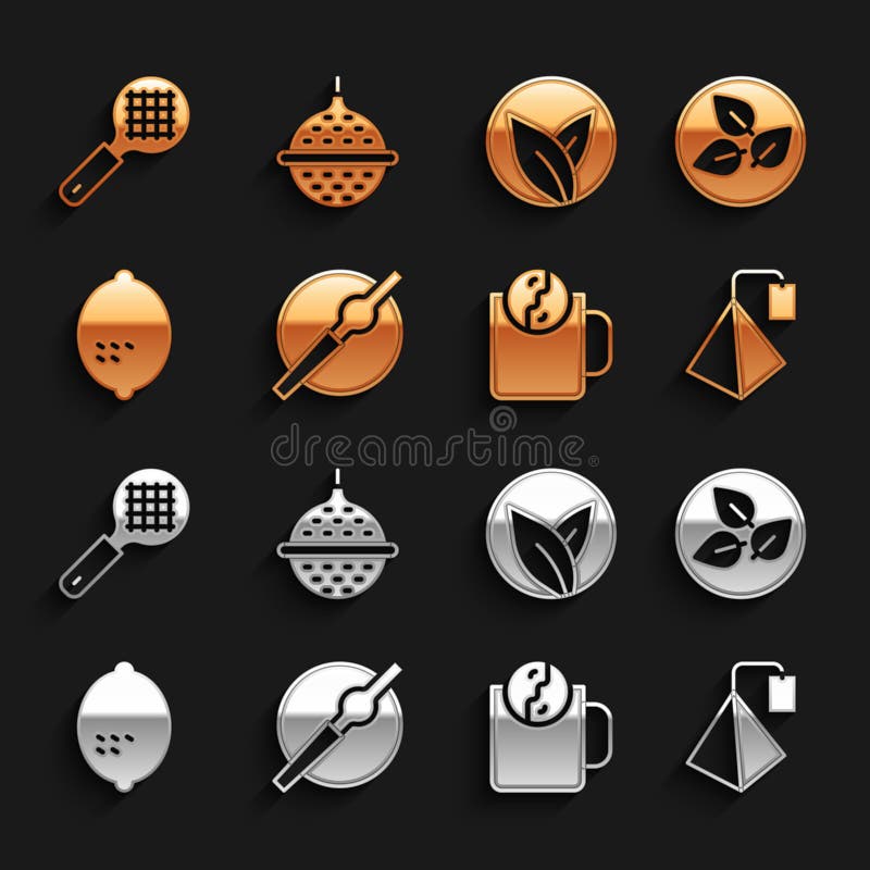 Set Cigarette, Tea Leaf, Bag, Time, Lemon, Strainer with Handle and ...