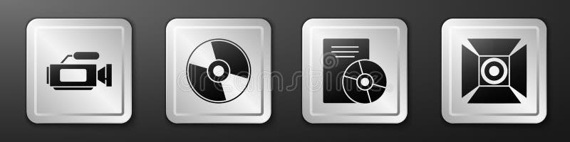 Set Cinema Camera, CD or DVD Disk, CD or DVD Disk and Movie Spotlight ...