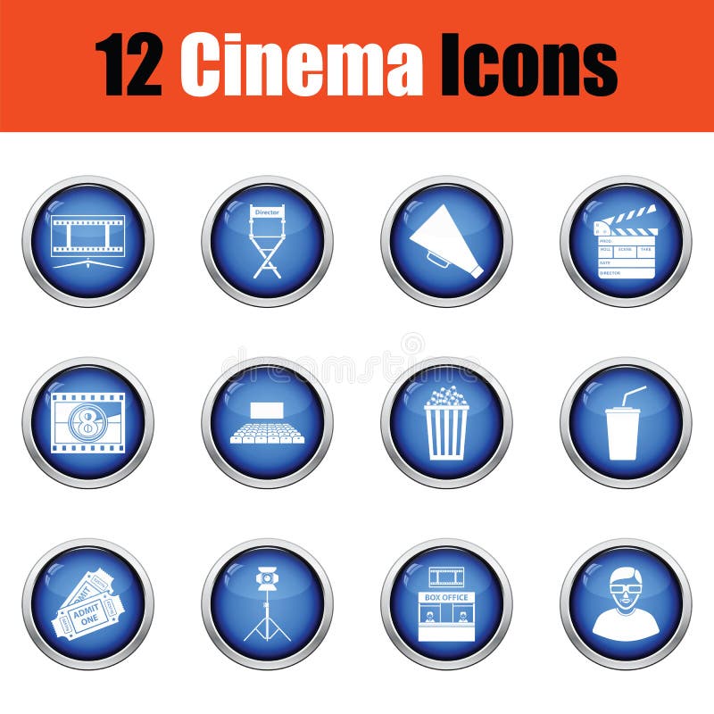 Set of cinema icons. stock vector. Illustration of entertainment - 77157371