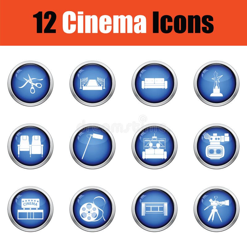 Set of cinema icons. stock illustration. Illustration of icon - 77159701