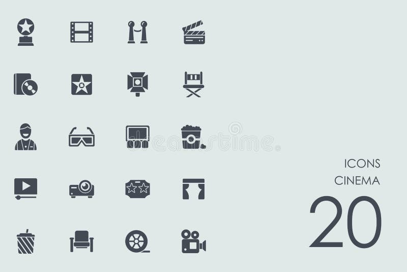 Set of cinema icons stock vector. Illustration of creative - 85016356