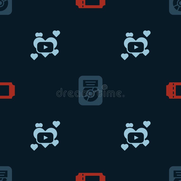 Set Cinema Ticket, CD Disk Award Frame and Romantic Movie on Seamless ...