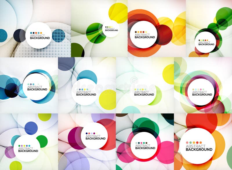 Set of Circle Abstract Backgrounds. Stock Vector - Illustration of ...