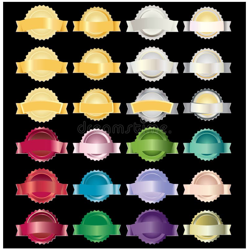 Set Circle Banner with Ribbon Vector Stock Vector - Illustration of ...