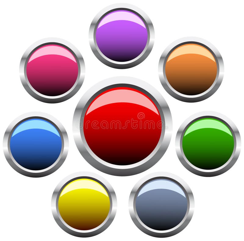 Set of circle button stock vector. Illustration of color - 8299481