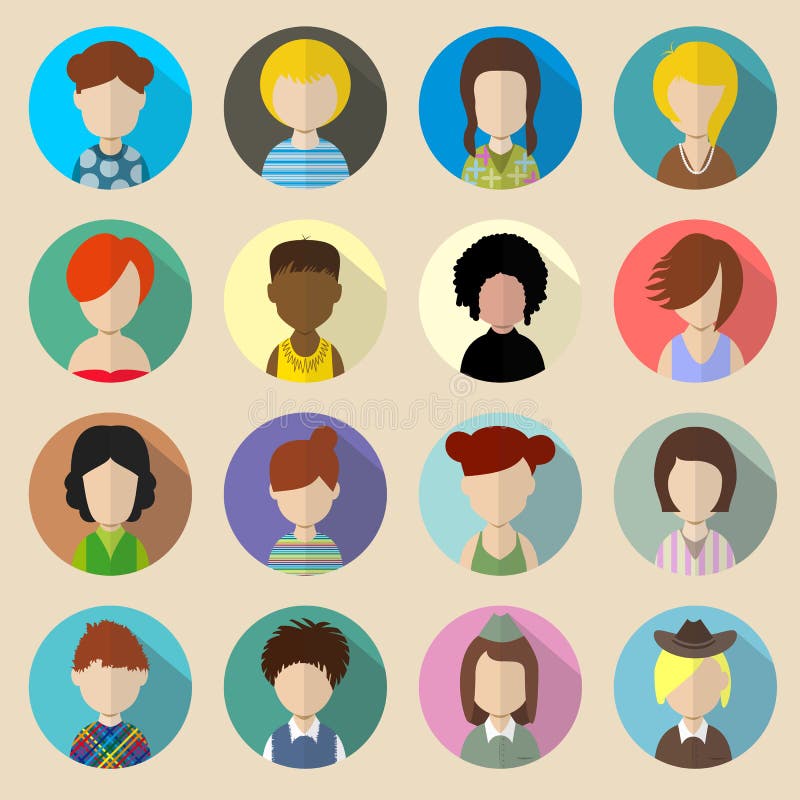 Set of Circle Icons Characters from Fairy Tales and Mythologies. Set ...