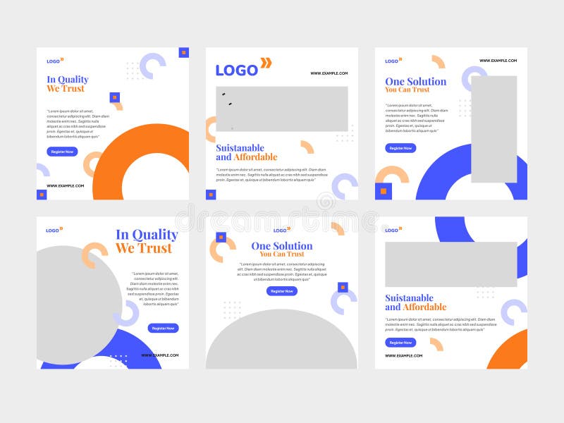 Set of Circle Geometry Business Square Banner and Social Media Post ...