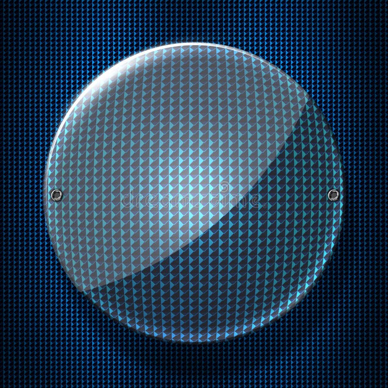 Set 8. Circle Glossy Glass on Blue Metallic Mesh Wall. Stock ...