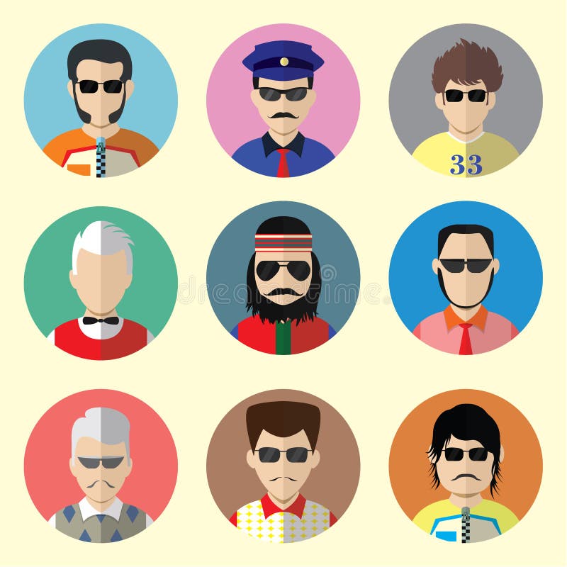 Set of Circle Icons Characters from Fairy Tales and Mythologies. Set ...