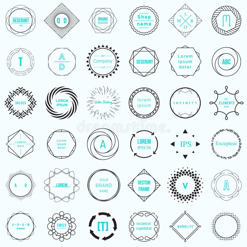 Set of Circle Logos, Business Icon Collection Stock Illustration ...
