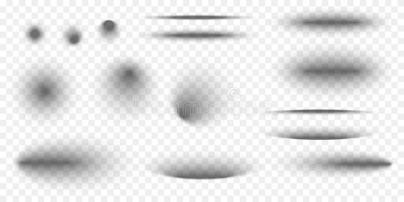 Set of Circle and Oval Shadow Effects. Different Realistic Soft Grey ...