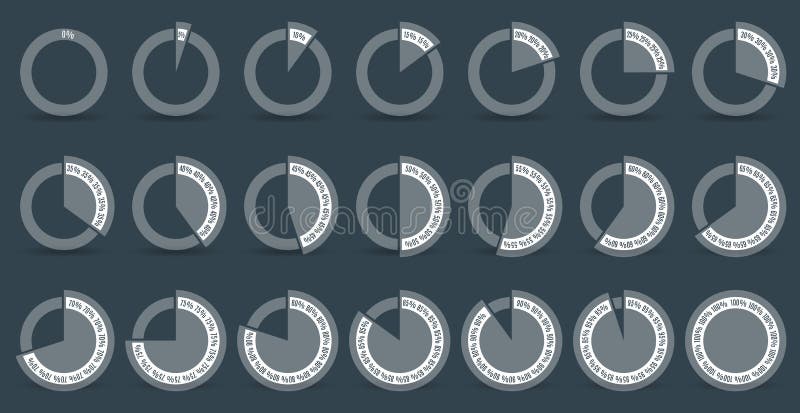 Set of Circle Percentage Diagrams for Infographics, Stock Vector ...