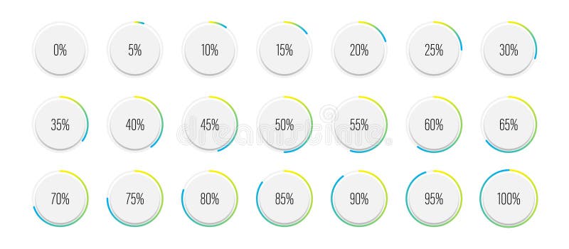 Set of Circle Percentage Diagrams Stock Vector - Illustration of ...