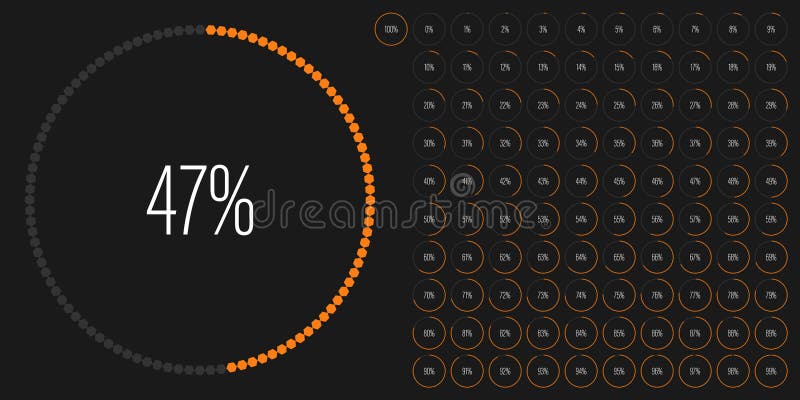 Set of Circle Percentage Diagrams from 0 To 100 Stock Vector ...