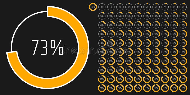 Set of Circle Percentage Diagrams from 0 To 100 Stock Vector ...