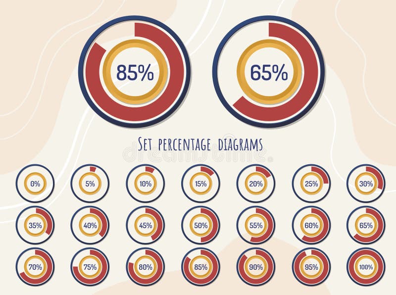 Set of Circle Percentage Diagrams Stock Vector - Illustration of ...
