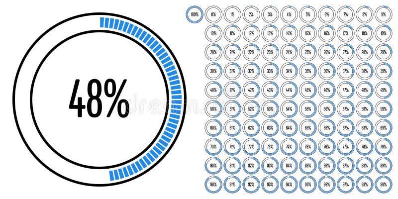 Set of Circle Percentage Diagrams from 0 To 100 Stock Vector ...