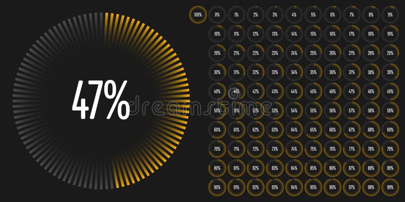 Set of Circle Percentage Diagrams from 0 To 100 Stock Vector ...