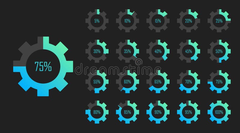 Set of Circle Percentage Diagrams from 0 To 100 for Web Design. Loading ...