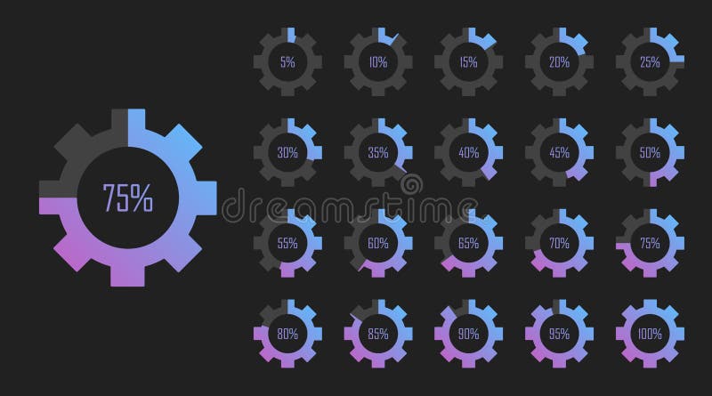 Set of Circle Percentage Diagrams from 0 To 100 for Web Design. Loading ...